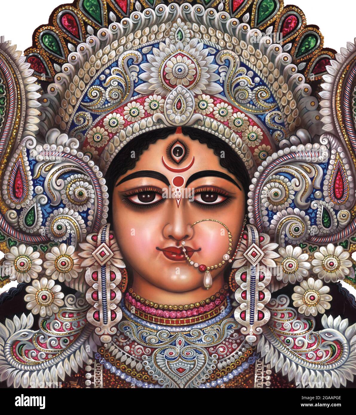 Indian Goddess Durga Digital Painings from printing house Stock Photo ...