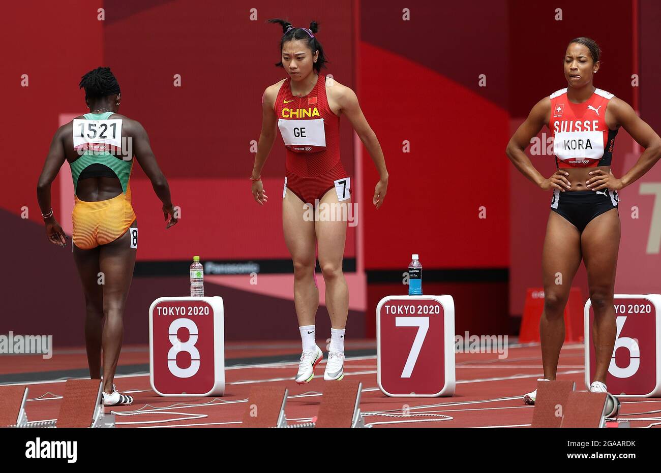 Tokyo, Japan. 30th July, 2021. Ge Manqi of China reacts during the ...