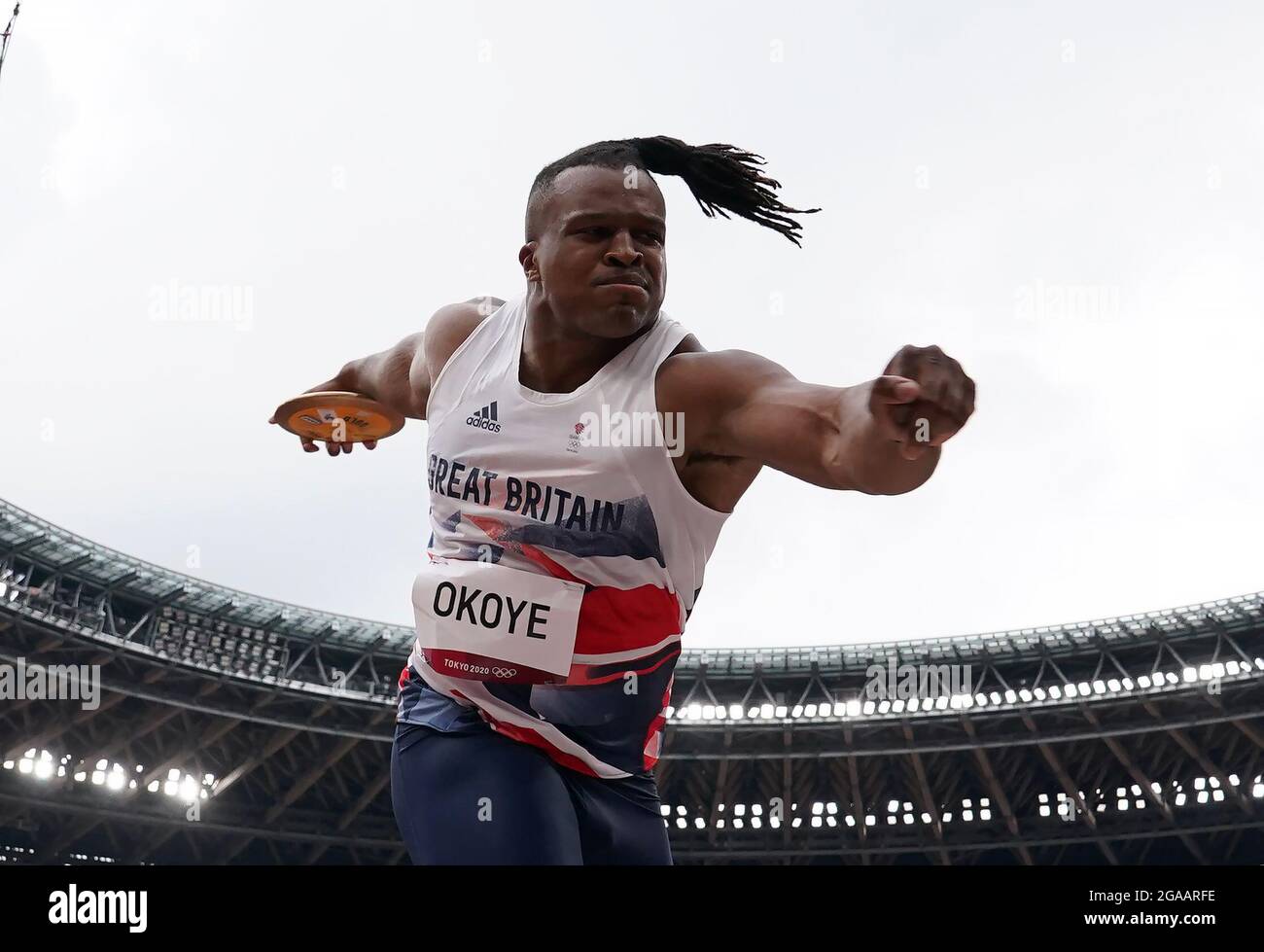 Great Britain's Lawrence Okoye in the Men's Discus Throw Qualification Group A at Olympic ...