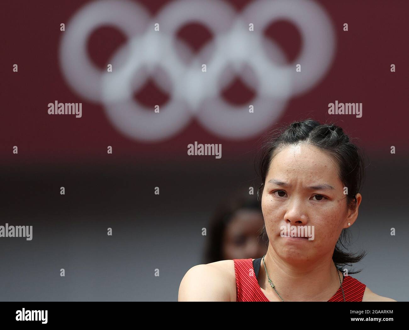 Tokyo, Japan. 30th July, 2021. Wei Yongli of China reacts during the ...