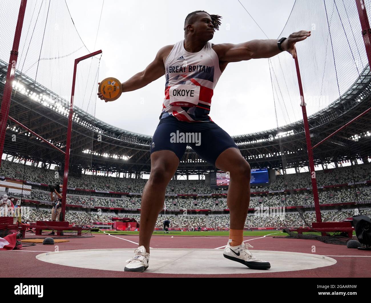 Great Britain's Lawrence Okoye in the Men's Discus Throw Qualification Group A at Olympic ...