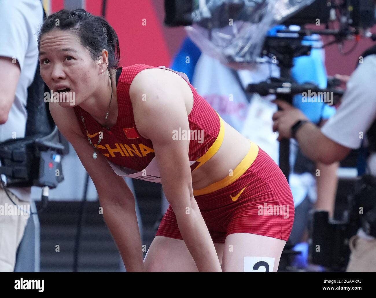 Tokyo, Japan. 30th July, 2021. Wei Yongli of China competes during the ...