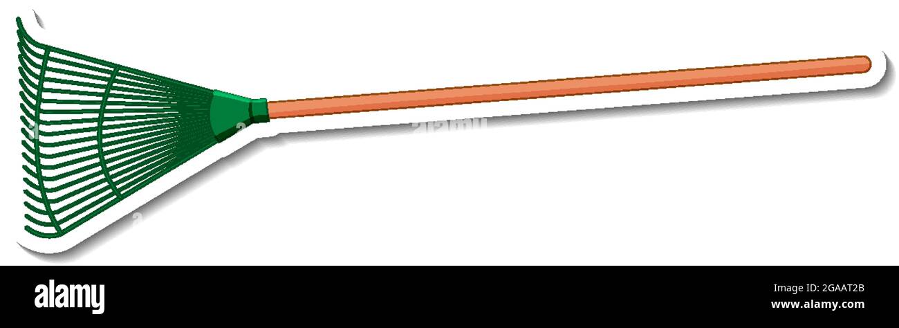 Sticker rake gardening tool illustration Stock Vector Image & Art - Alamy