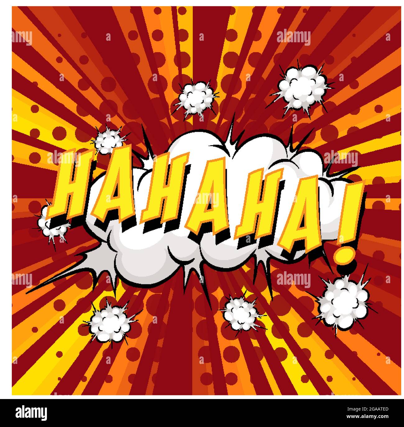 HA HA HA wording comic speech bubble on burst illustration Stock Vector ...