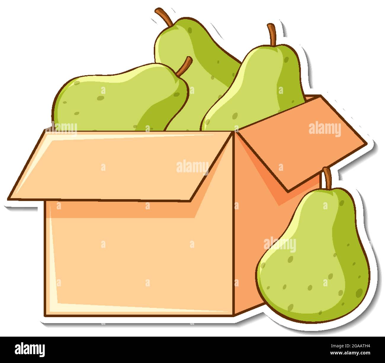 Sticker template with many pears in a box illustration Stock Vector ...