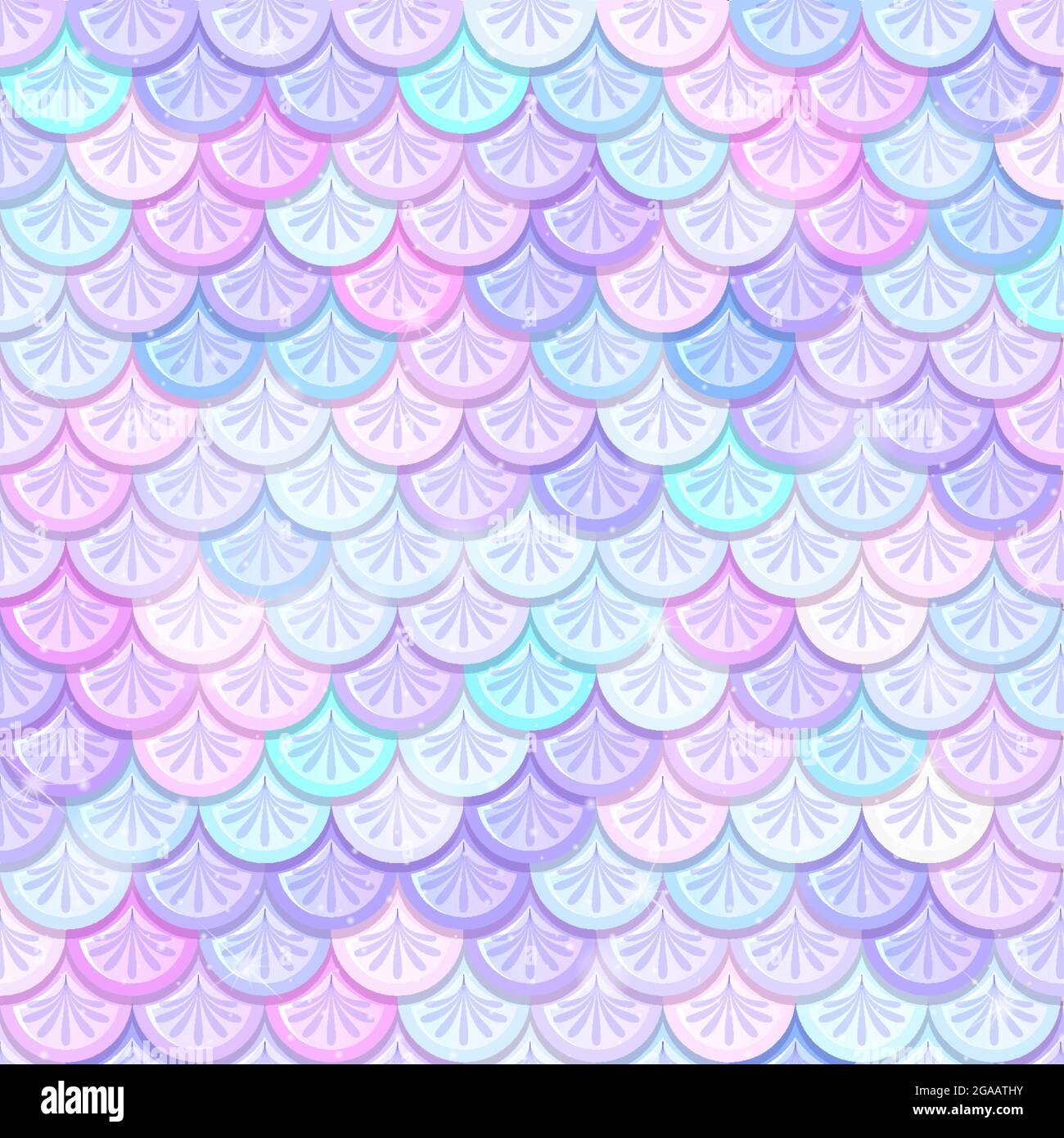 Fantasy mermaid scales seamless pattern illustration Stock Vector Image ...