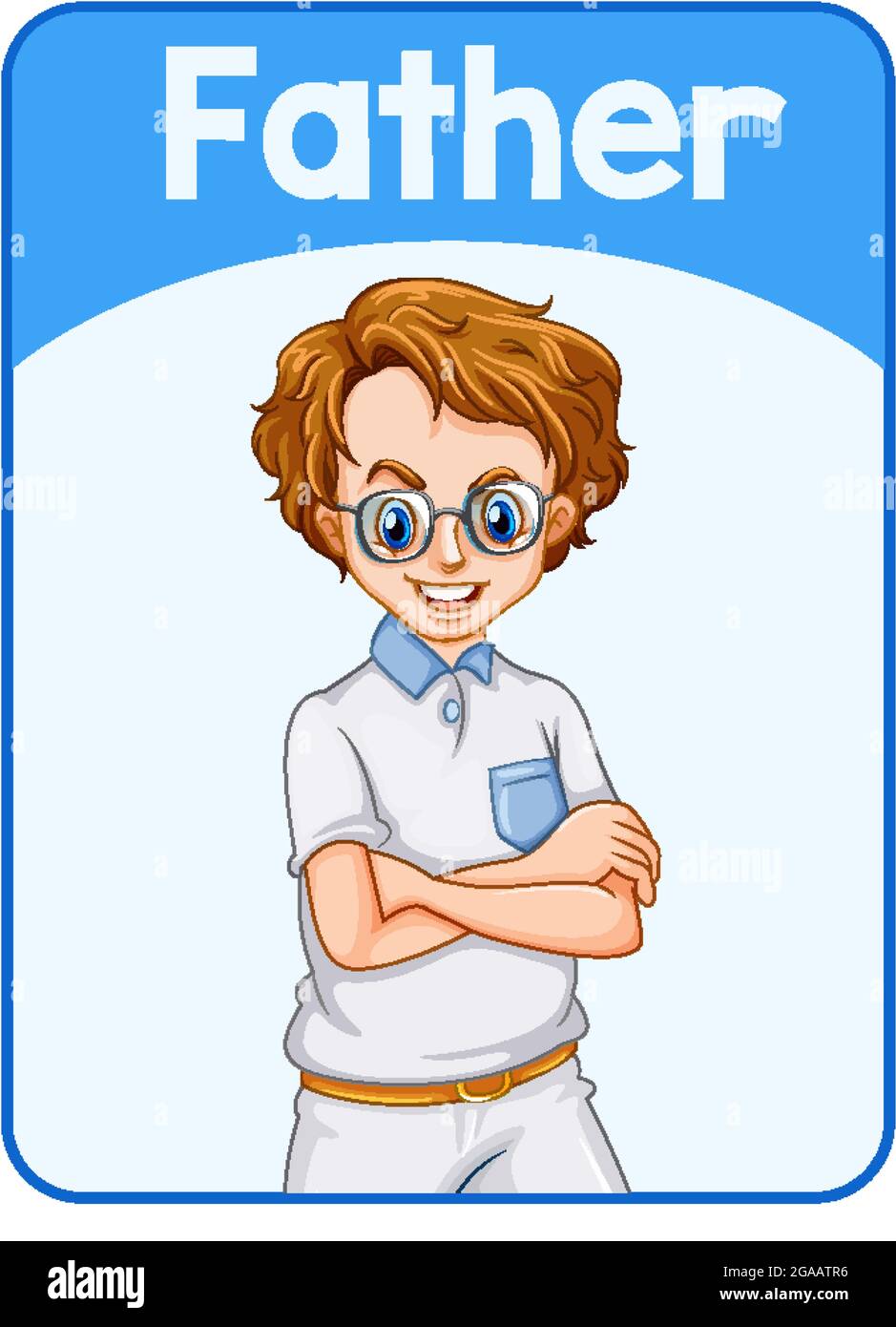 Educational English word card of father illustration Stock Vector Image ...