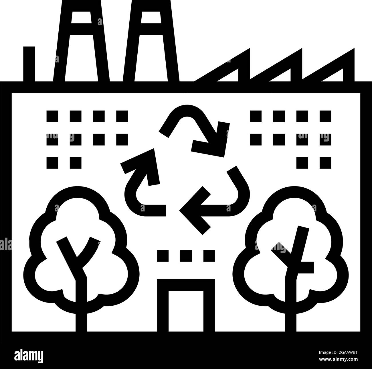 environmental recycling line icon vector illustration Stock Vector ...