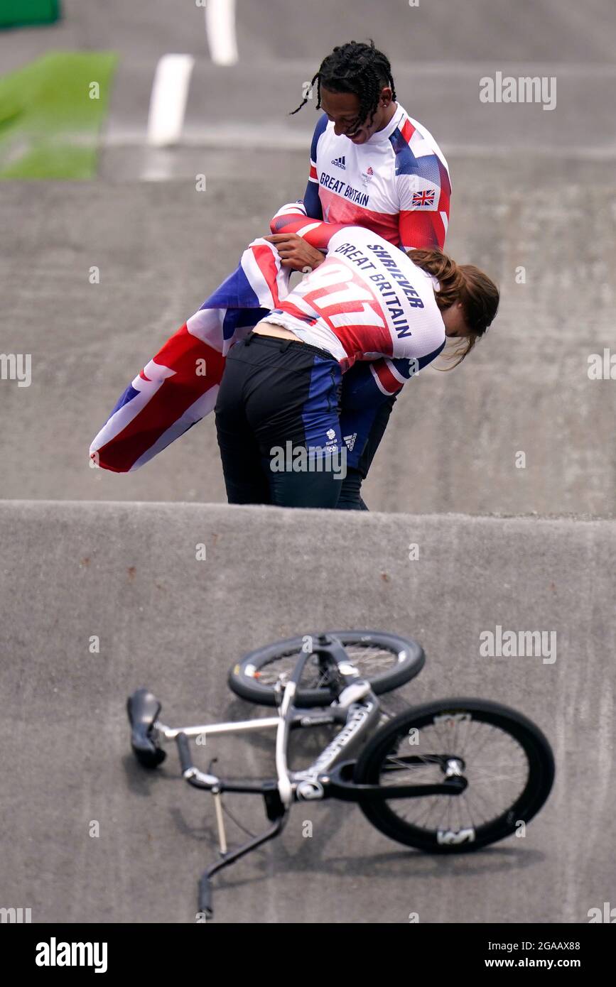 Great Britain's Bethany Shriever and Kye Whyte celebrate their Gold and ...