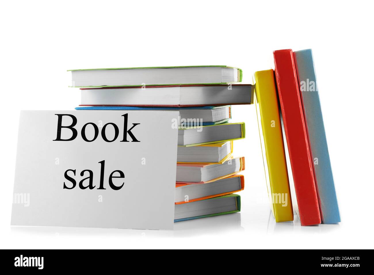 Books for sale isolated on white Stock Photo - Alamy