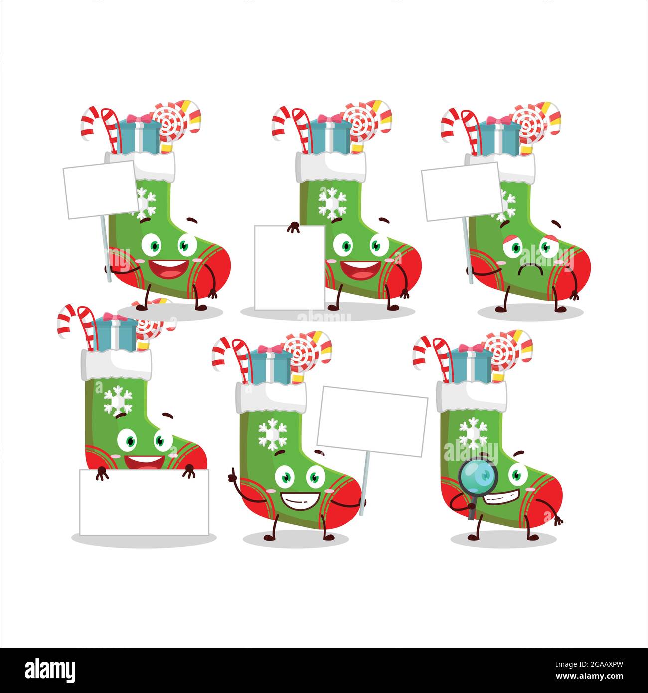 Christmas socks with candies and gift cartoon character bring ...