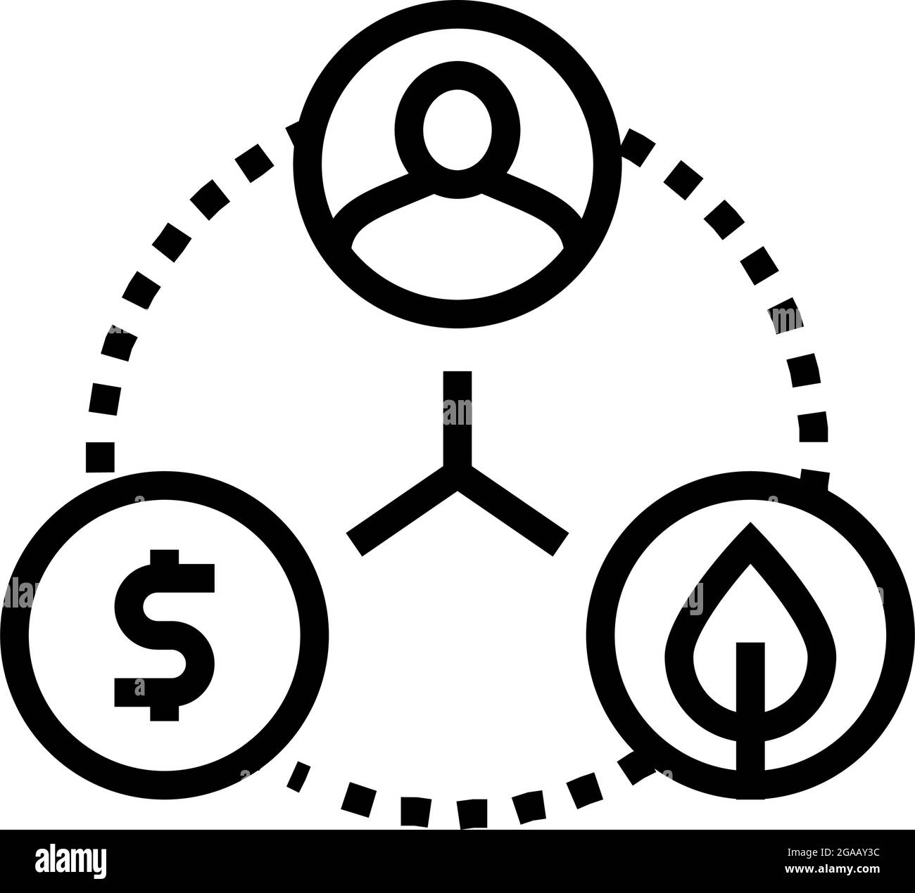 sustainable balanced economy line icon vector illustration Stock Vector ...