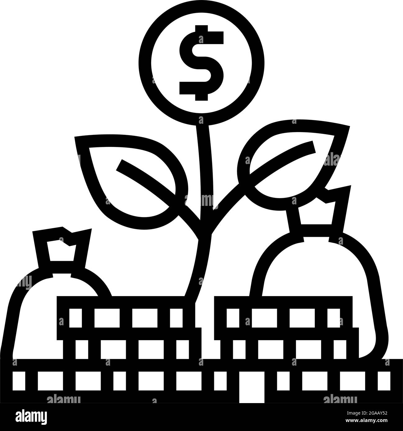 money flower line icon vector illustration Stock Vector Image & Art - Alamy