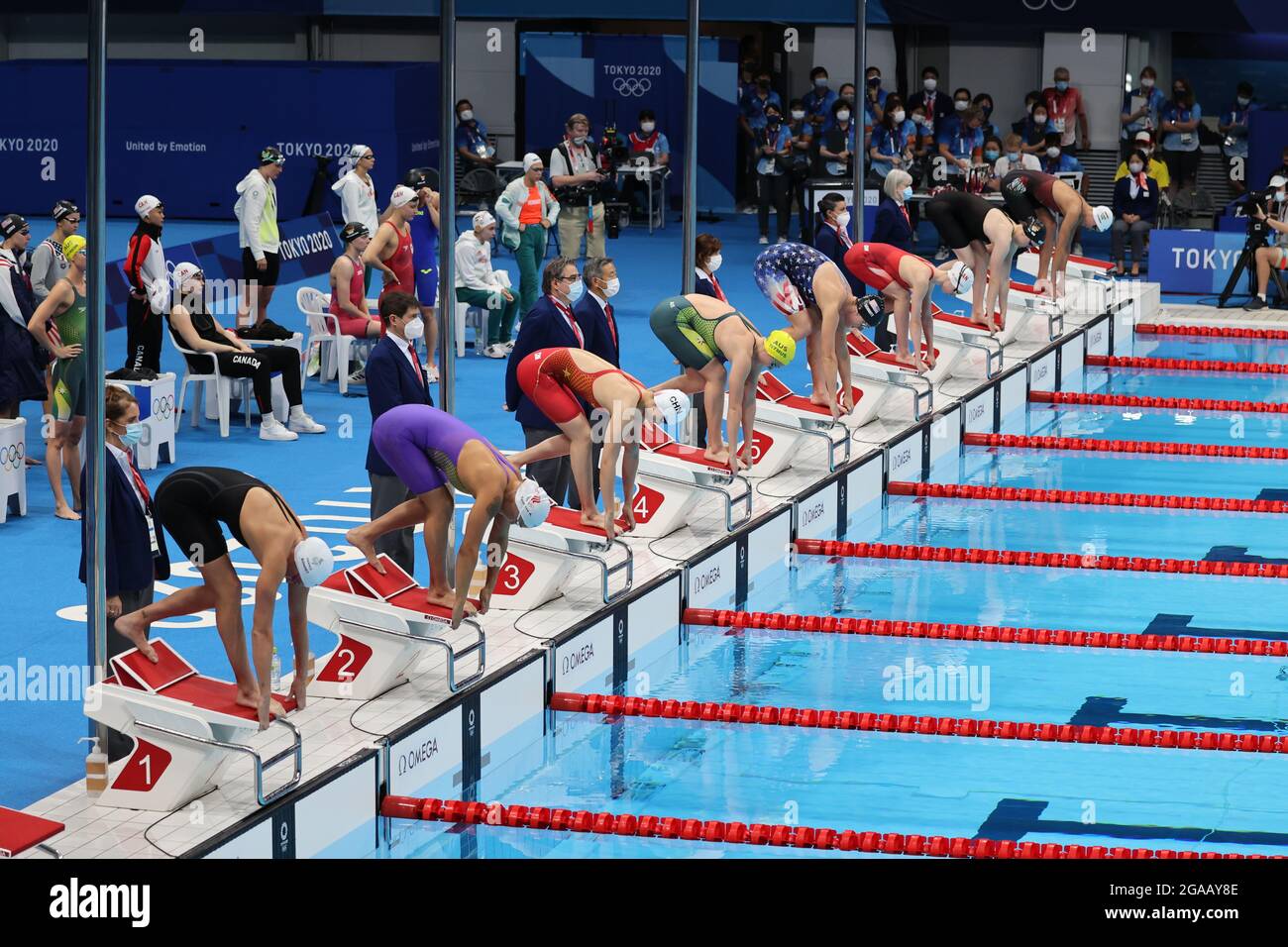 Tokyo, Japan. July 29 2021: Women's 4x200m Freestyle Relay Final JULY ...
