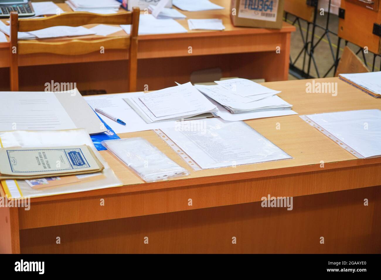 Documents and business papers on the desktop Stock Photo - Alamy