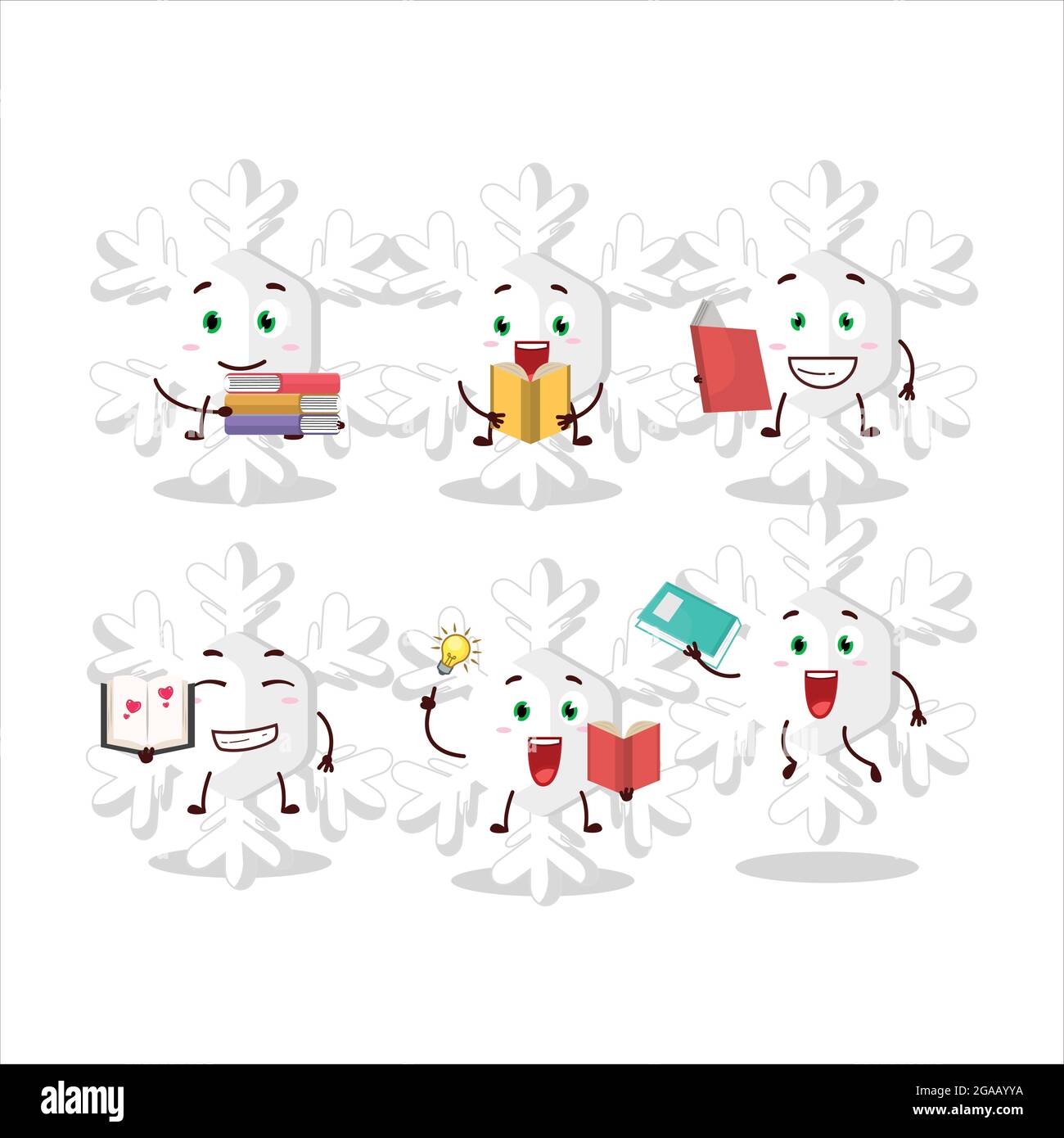 A picture of snowflakes cartoon character concept reading an amusing ...