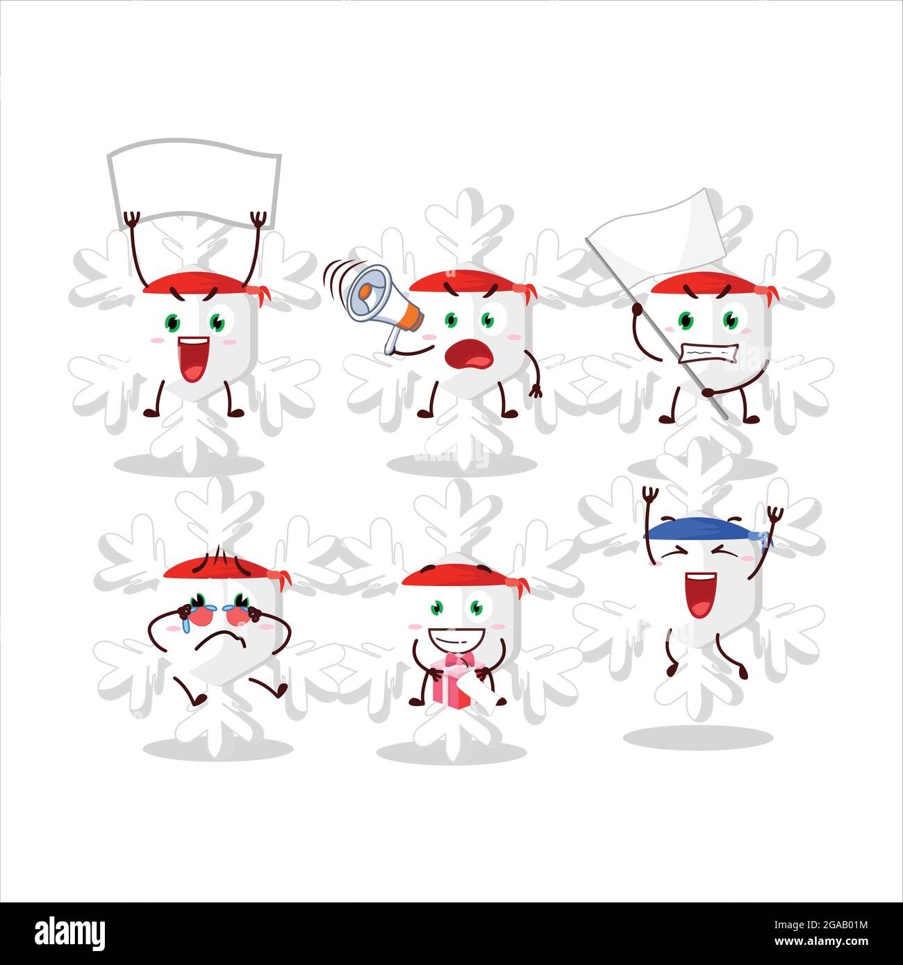 Mascot design style of snowflakes character as an attractive supporter ...