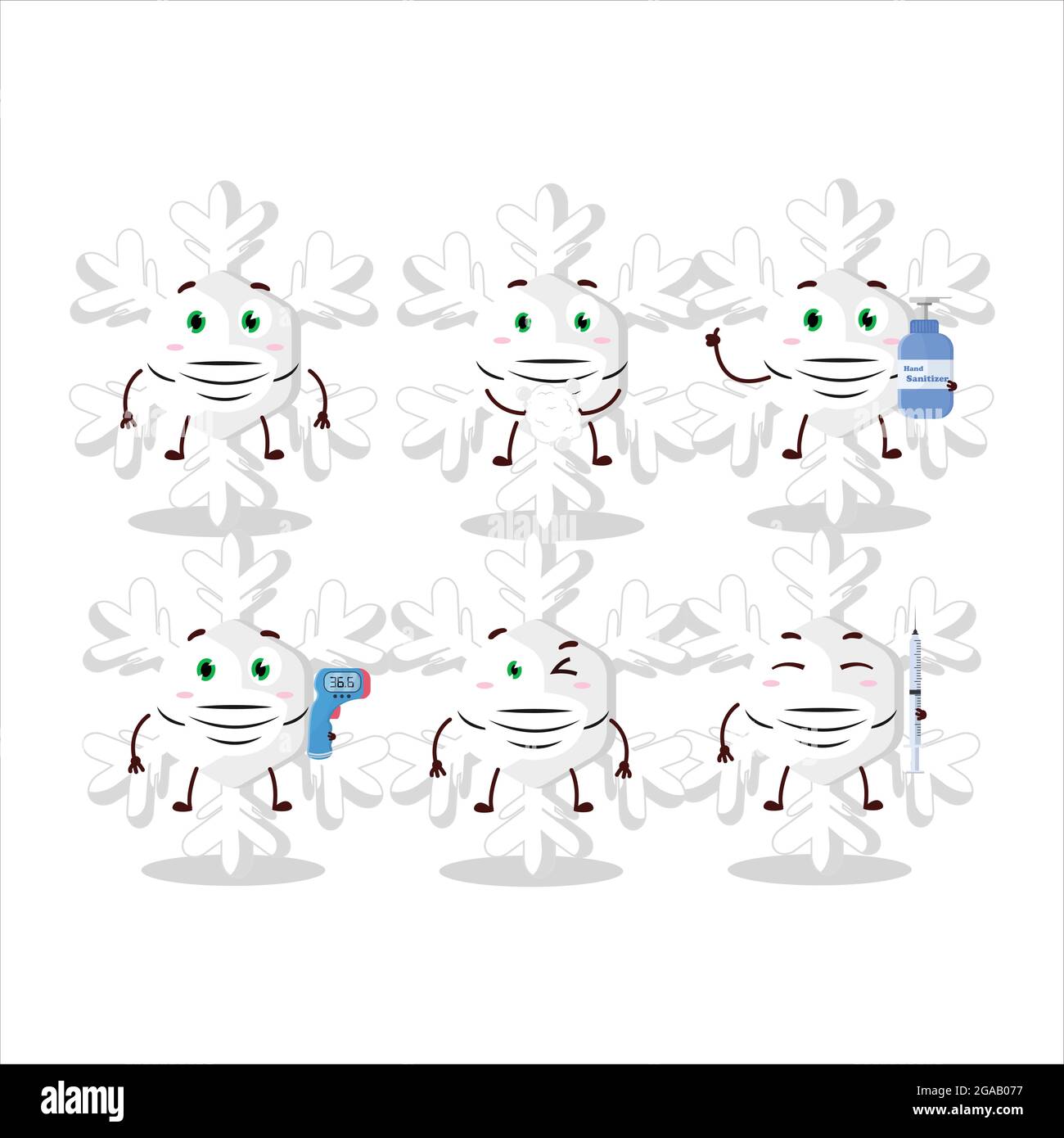 A picture of snowflakes cartoon design style keep staying healthy ...