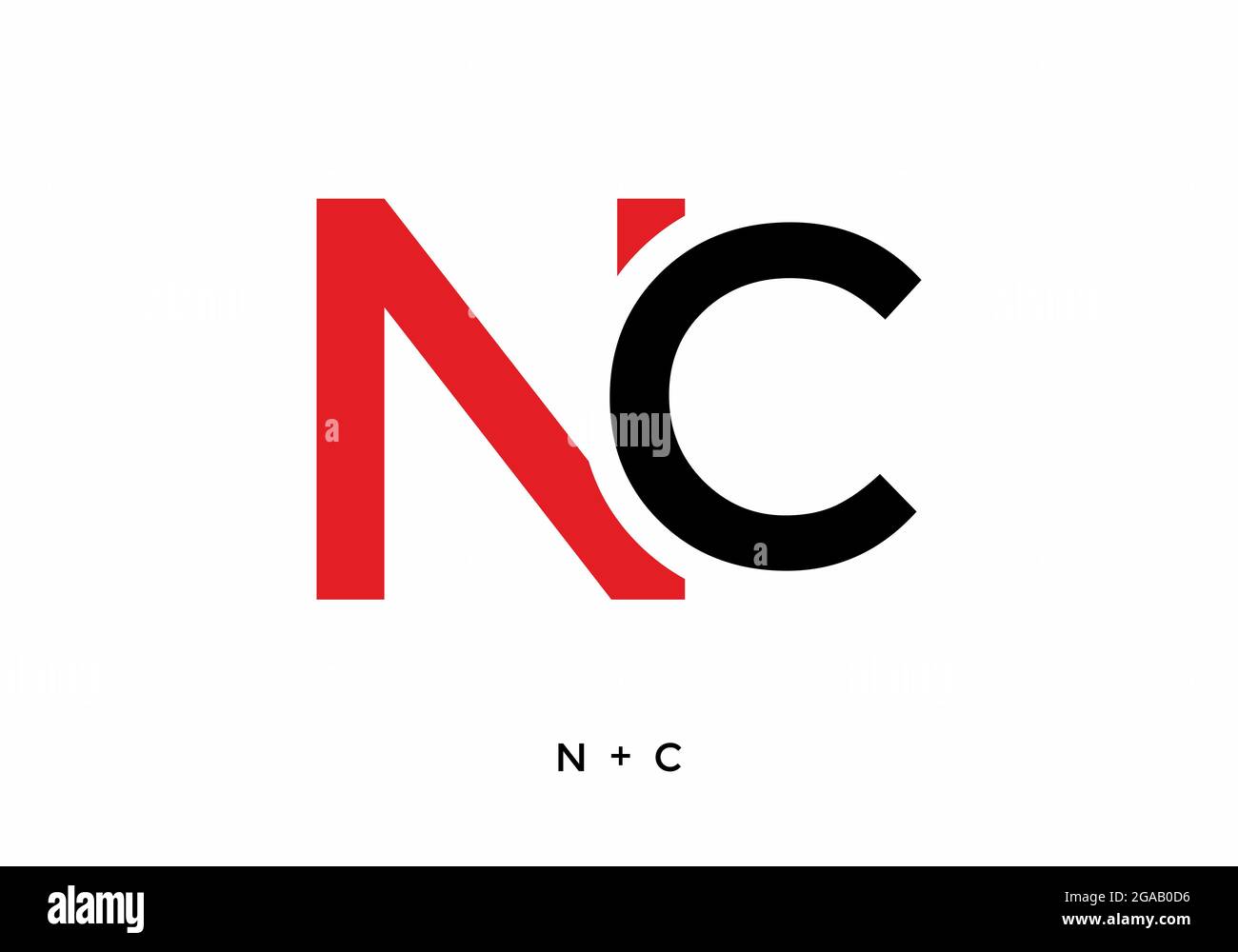 Red and black color of NC initial letter design Stock Vector Image & Art - Alamy