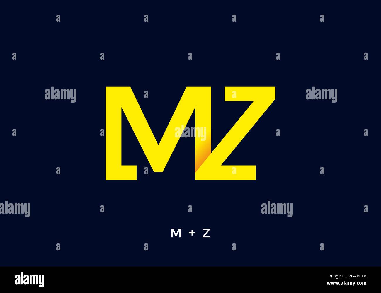 Yellow color of MZ initial letter design Stock Vector Image & Art - Alamy
