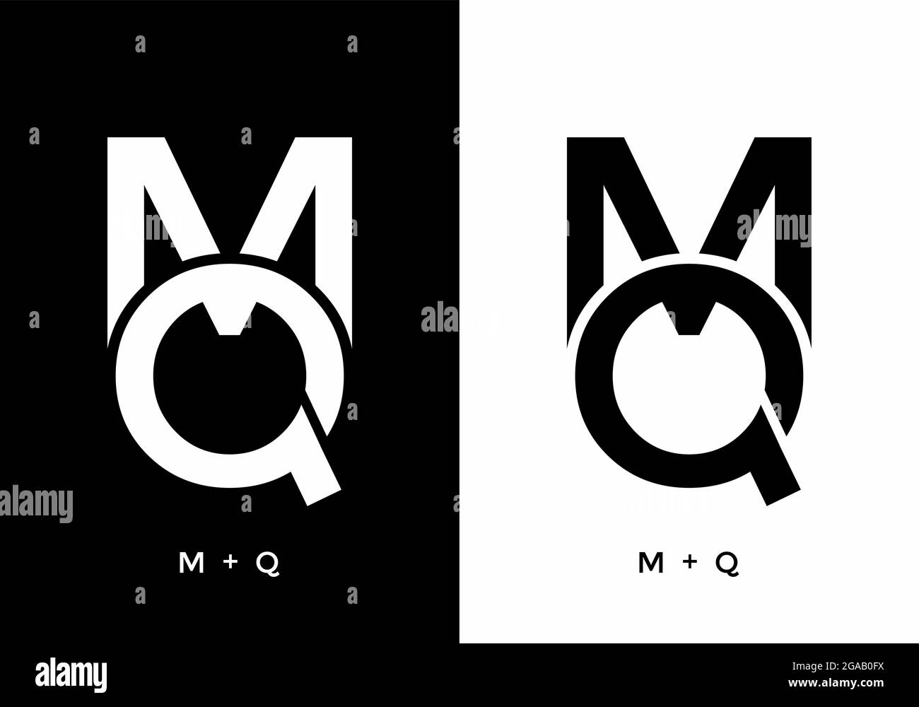 Qm logo design Black and White Stock Photos & Images - Alamy