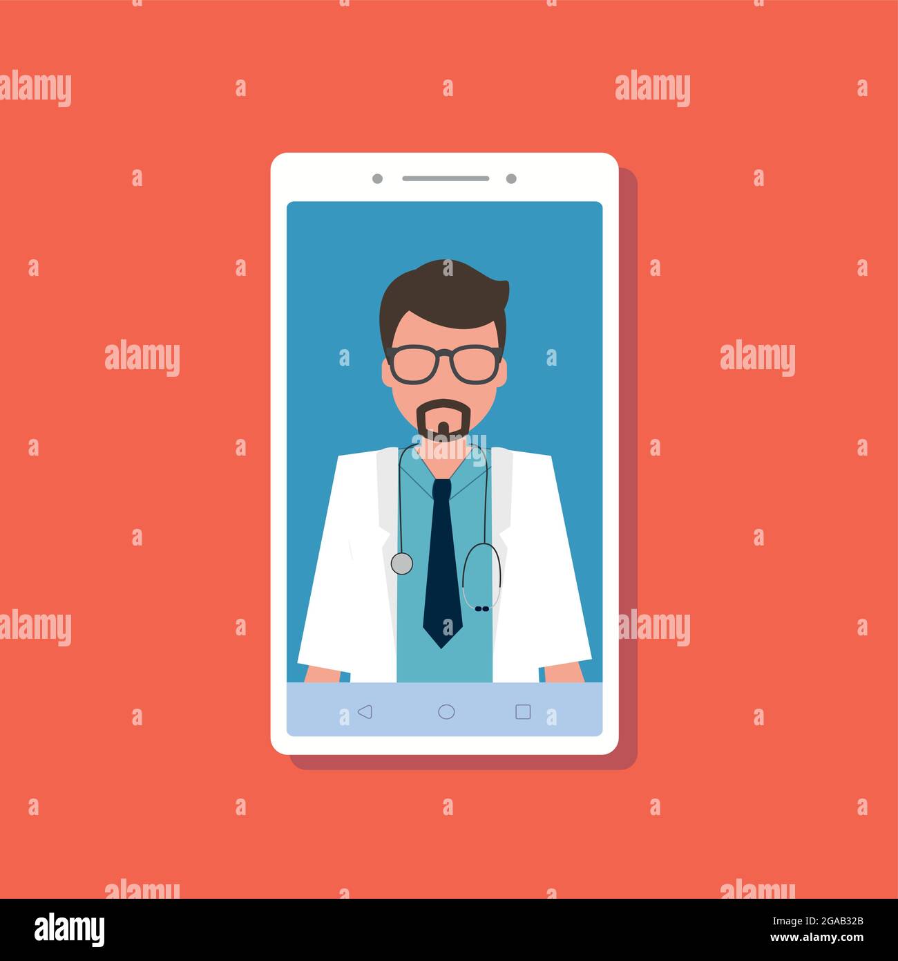 Doctor holding mobile phone Stock Vector Images - Alamy