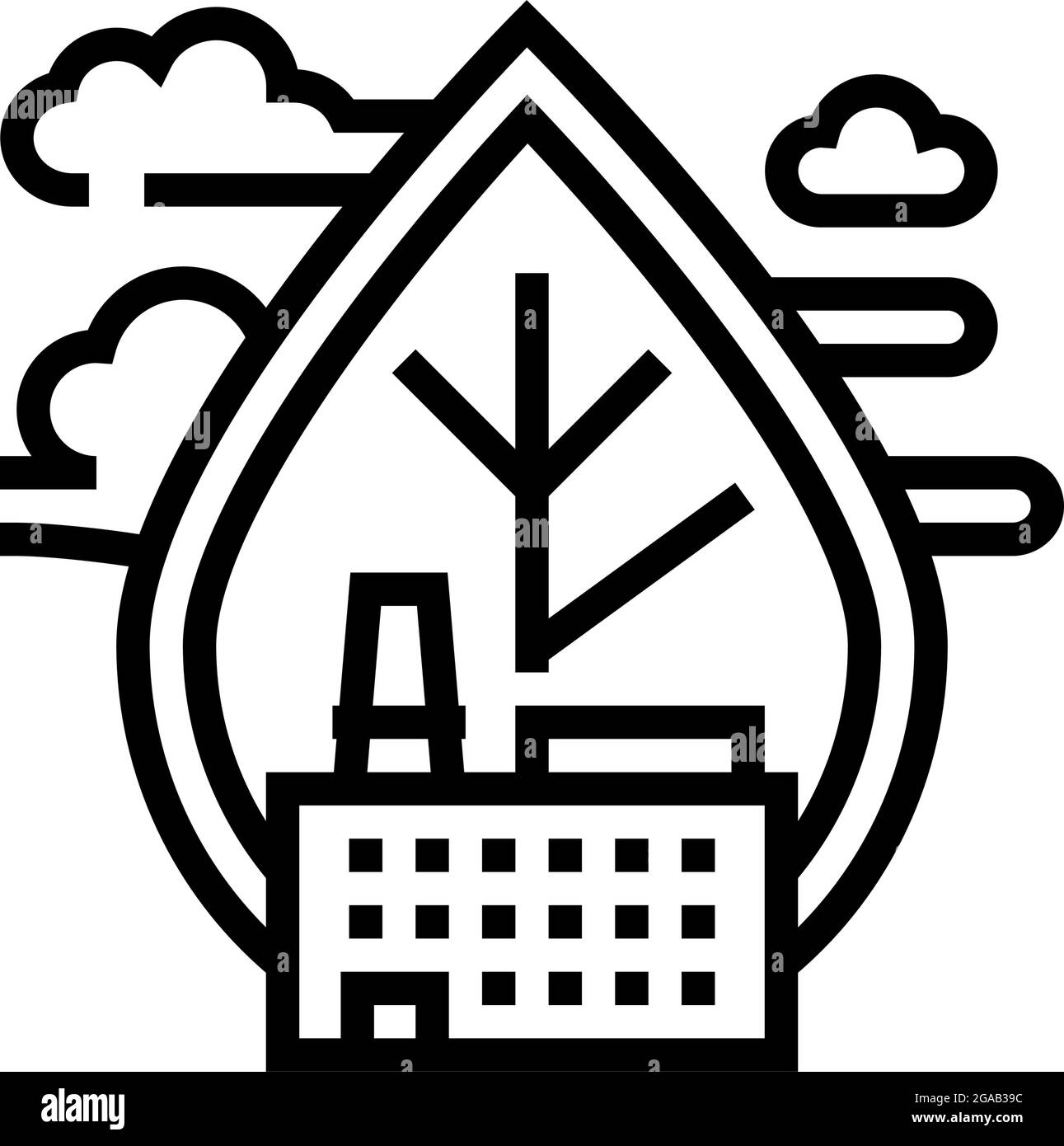 air emissions and ambient air quality line icon vector illustration ...
