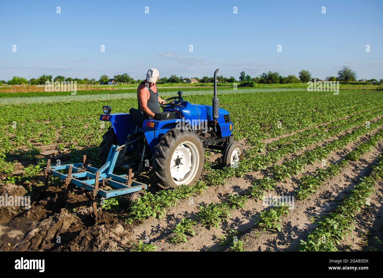 The farm is controlled by the cultivation process on the tractor ...