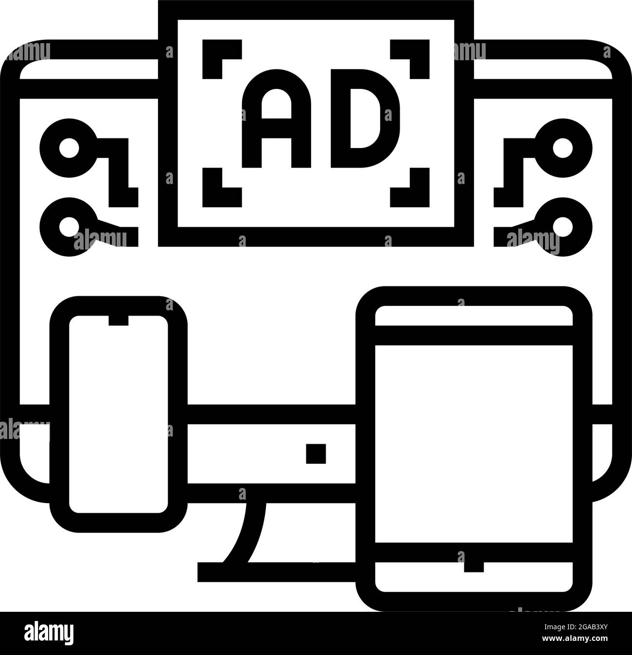 cross channel retargeting line icon vector illustration Stock Vector ...