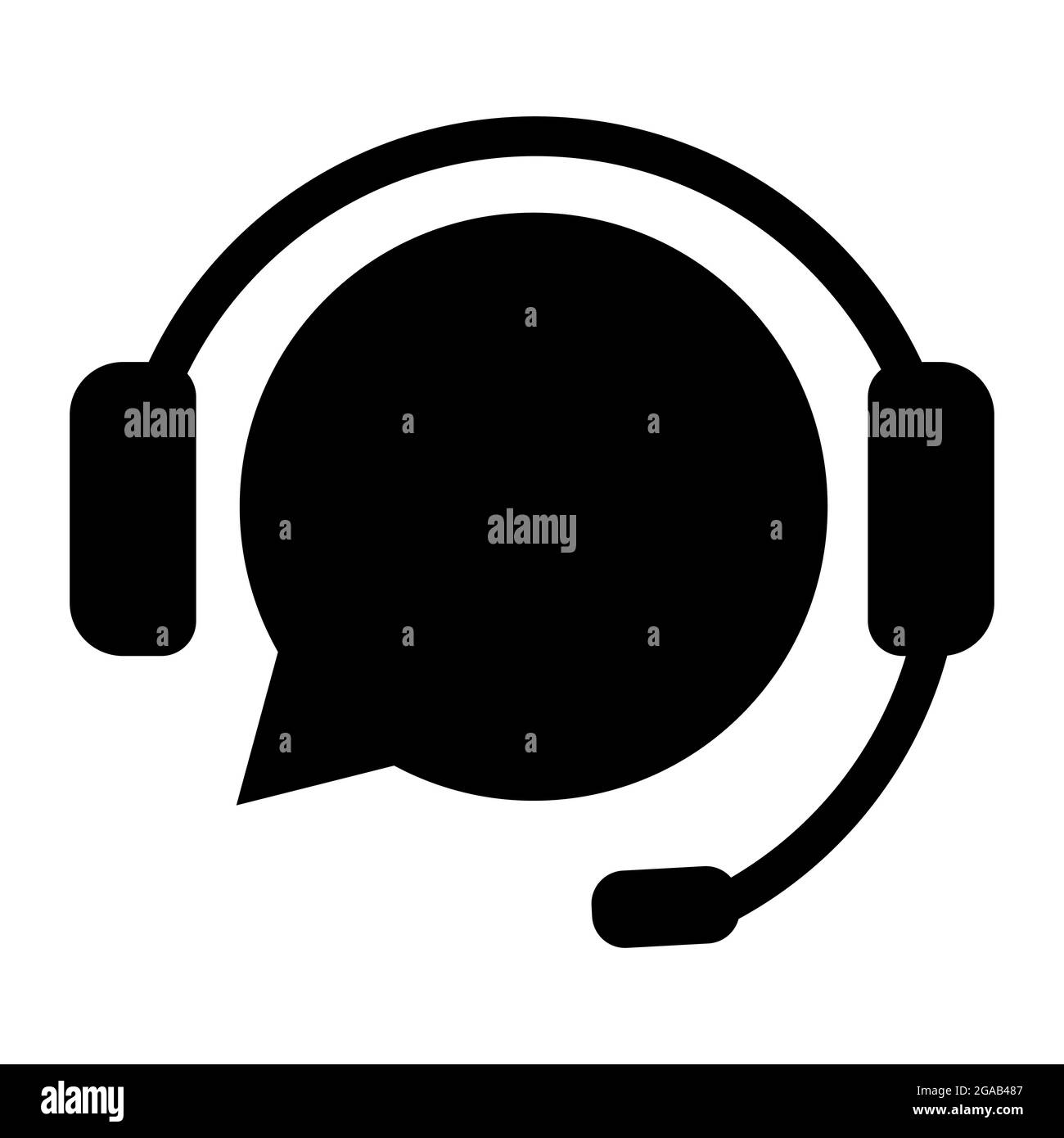 Support service with headphones. Customer Support Icon. Logo can be ...