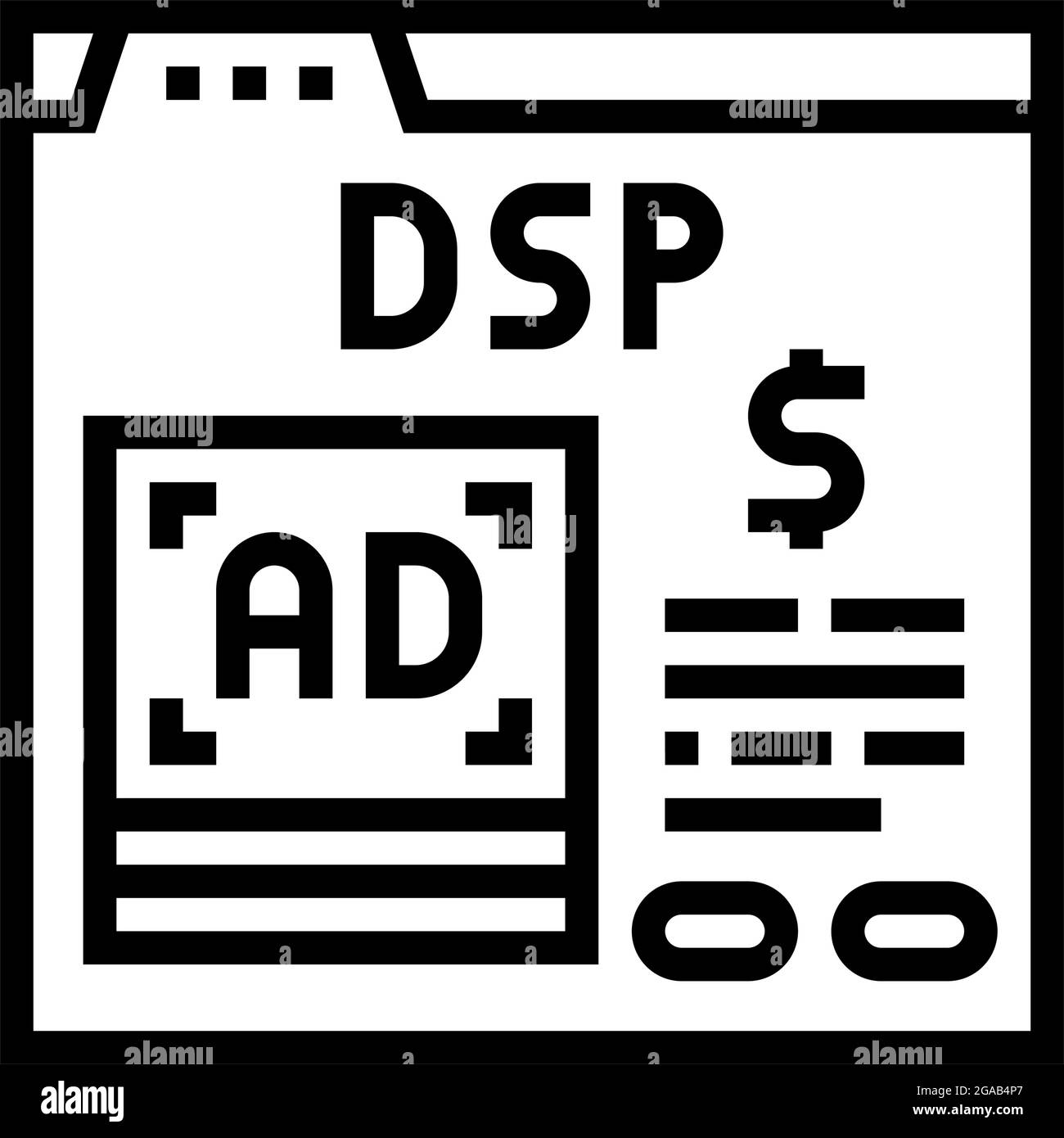 digital signal processor line icon vector illustration Stock Vector ...