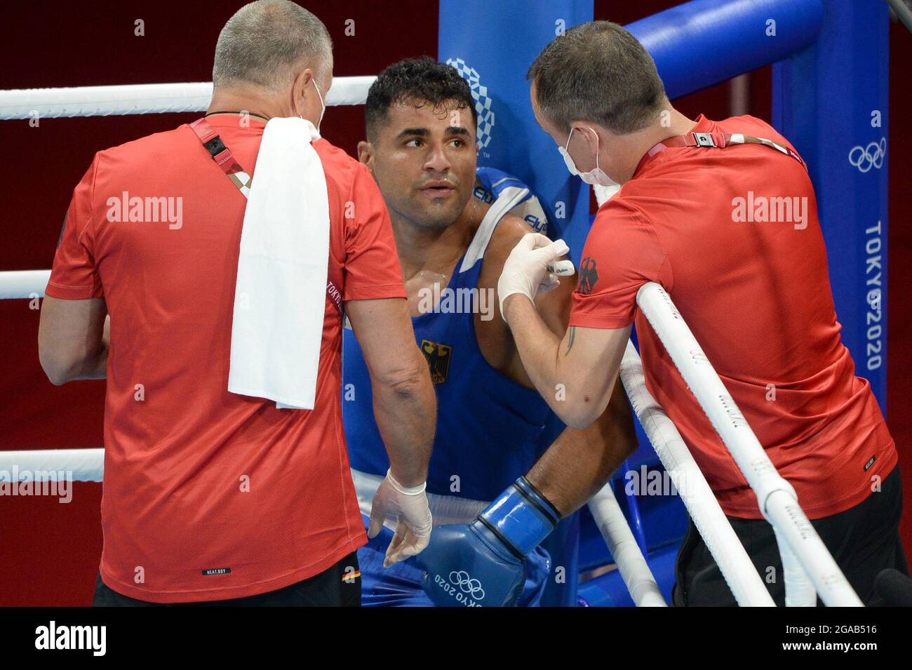 Tokyo, Japan. 30th July, 2021. Boxing: Olympics, preliminary bout ...