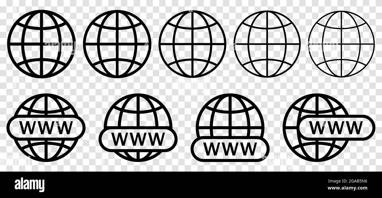 Website icon set. Www search bar icon. Design for web and mobile app ...