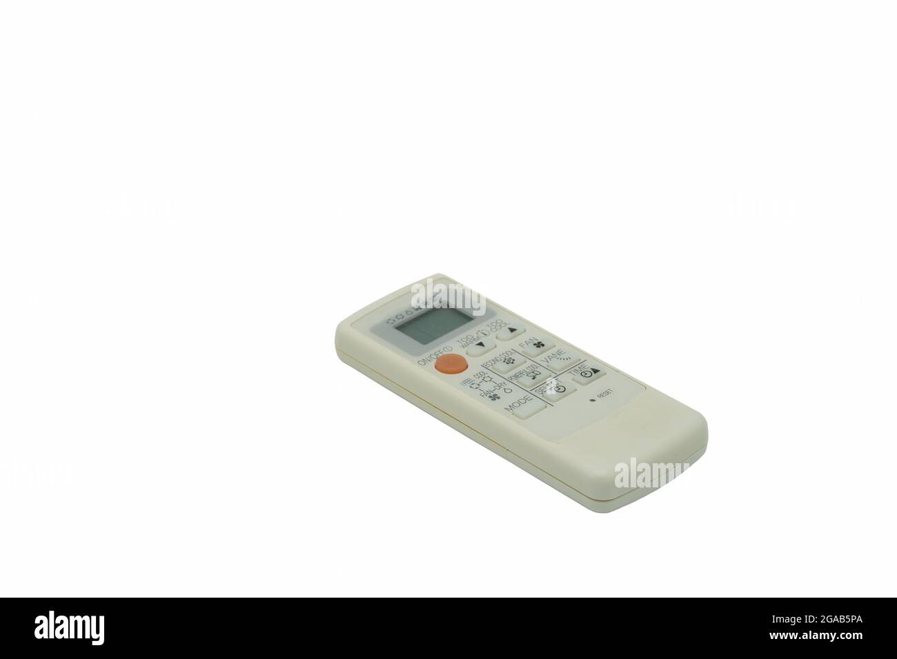 Closeup shot of an air condition remote isolated on white background ...