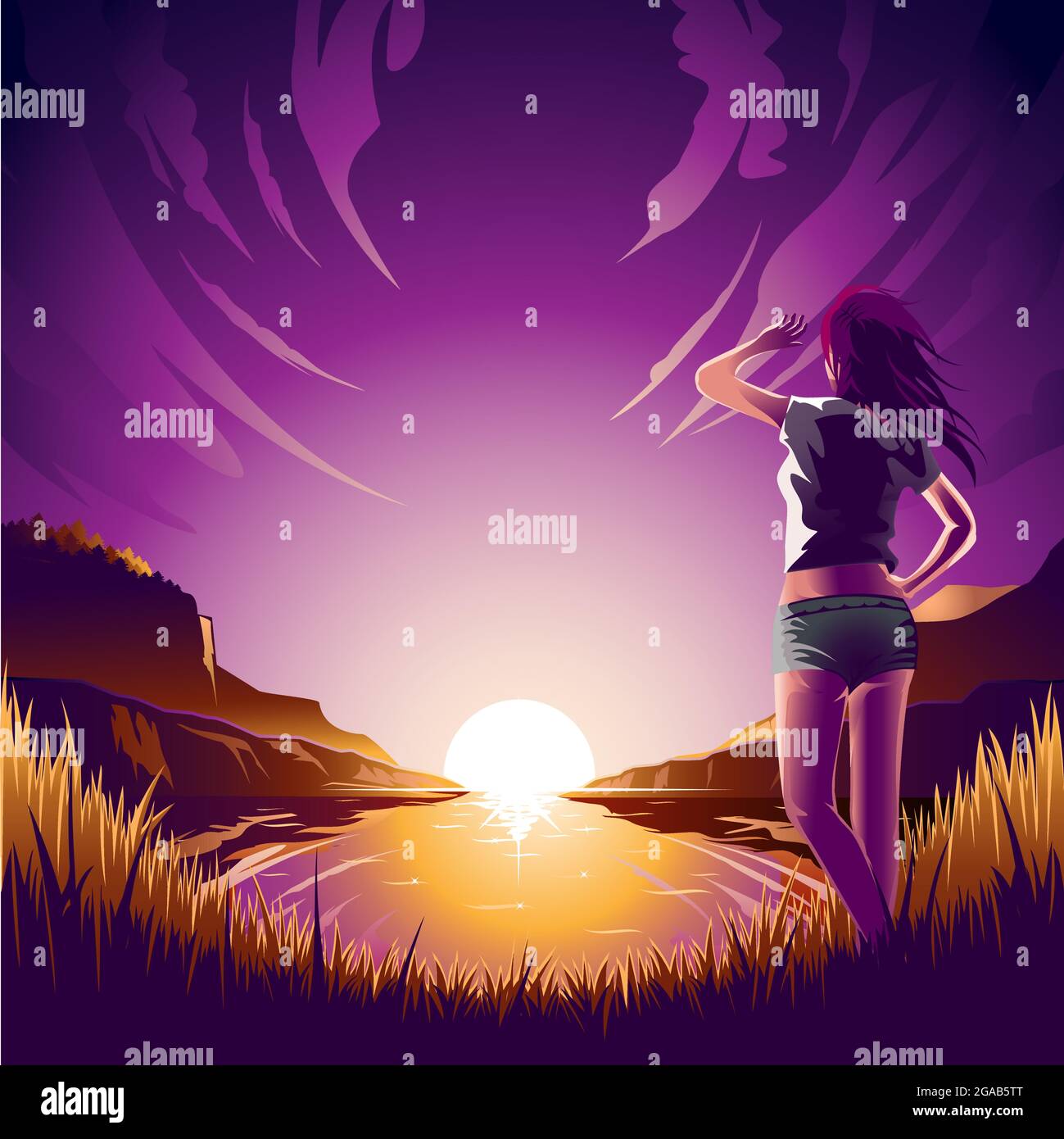 Bayview afternoon vector illustration background Stock Vector Image ...