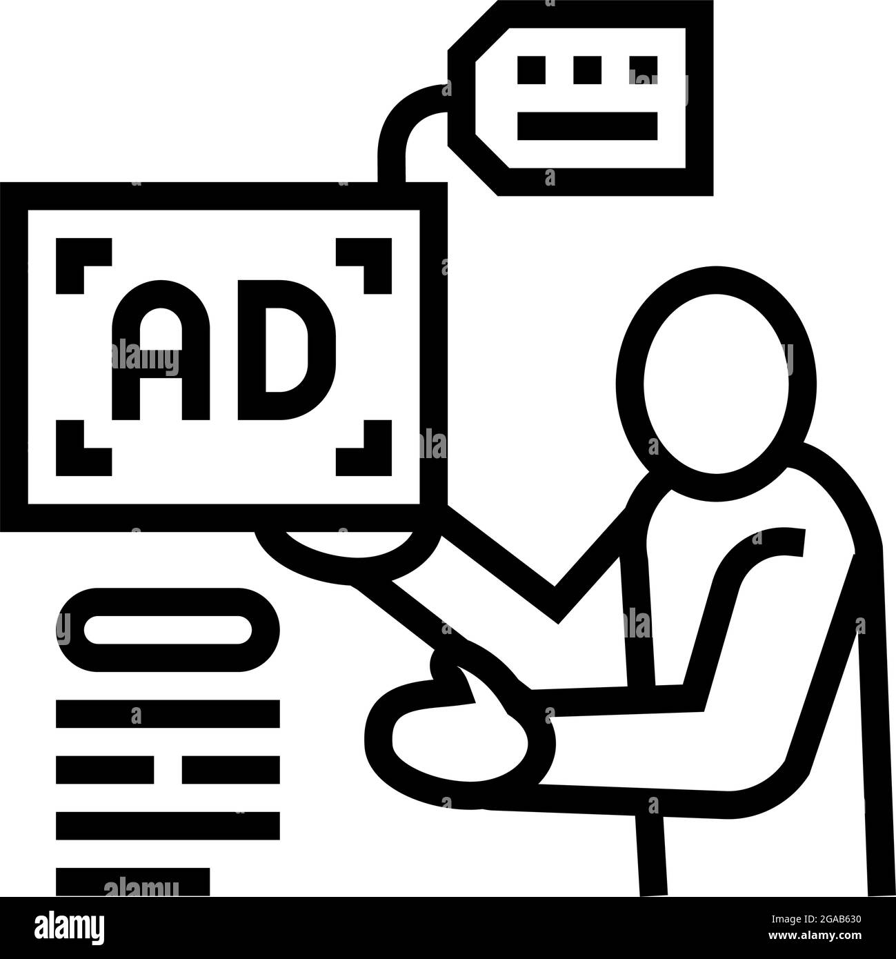 advertiser of ad placement line icon vector illustration Stock Vector ...