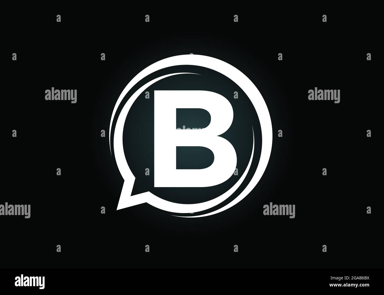 Initial B monogram letter alphabet with a bubble chat icon. Talking ...