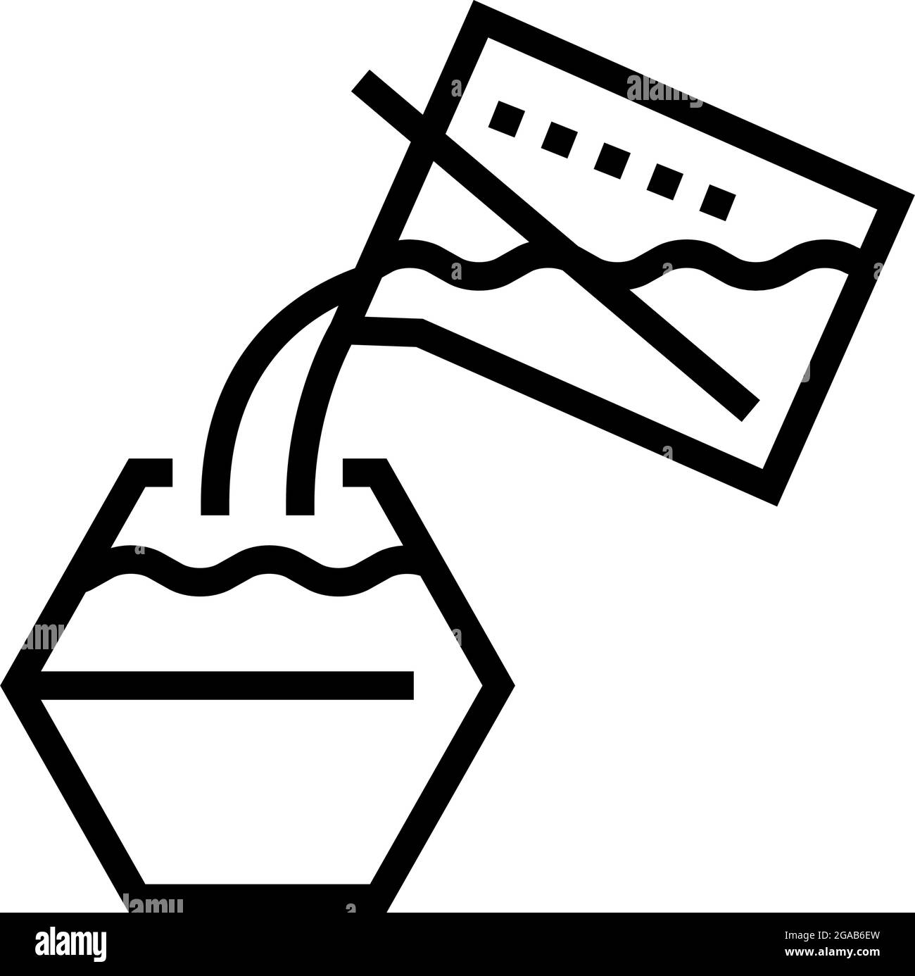 filling resin in bowl line icon vector illustration Stock Vector Image ...