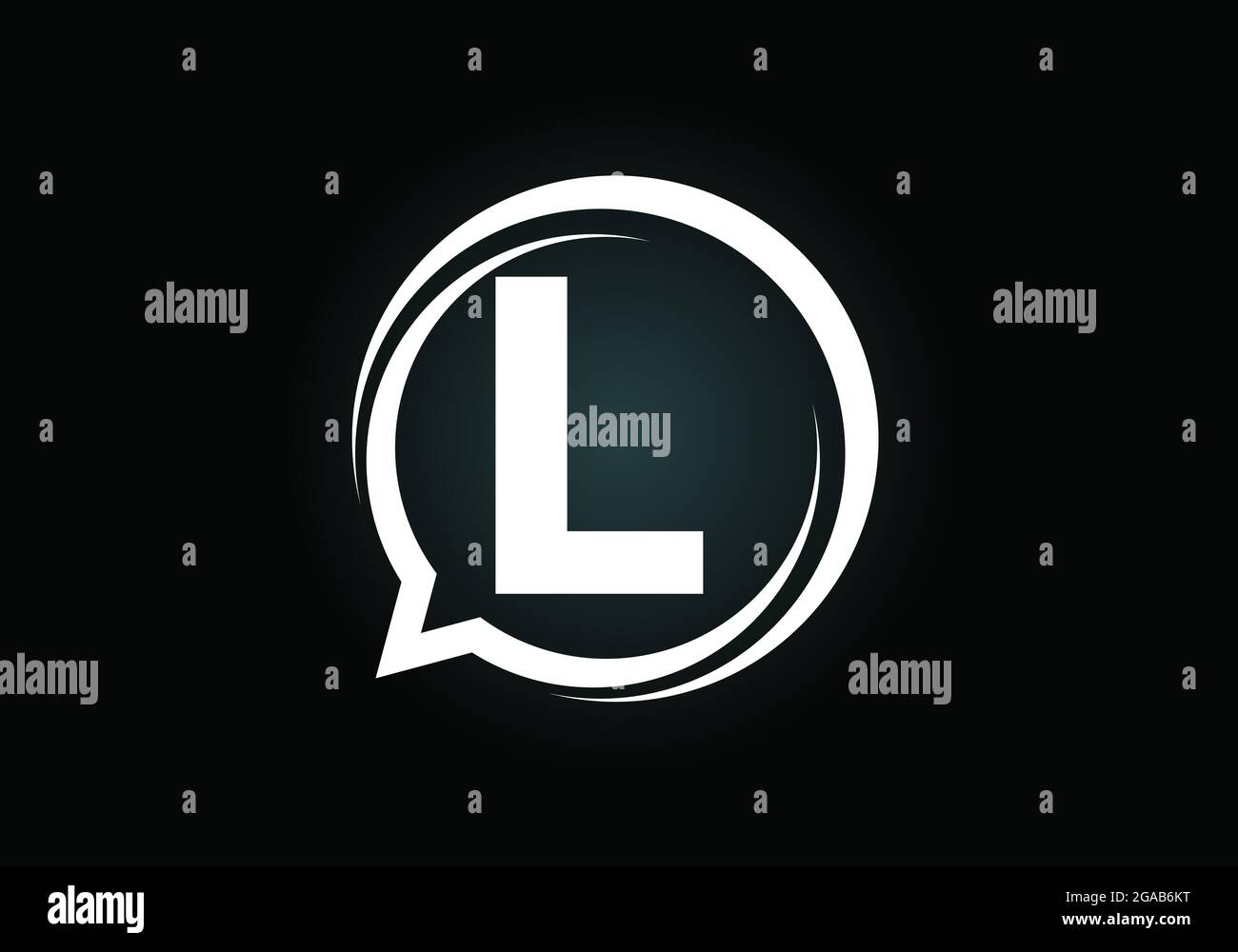 Initial L monogram letter alphabet with a bubble chat icon. Talking ...