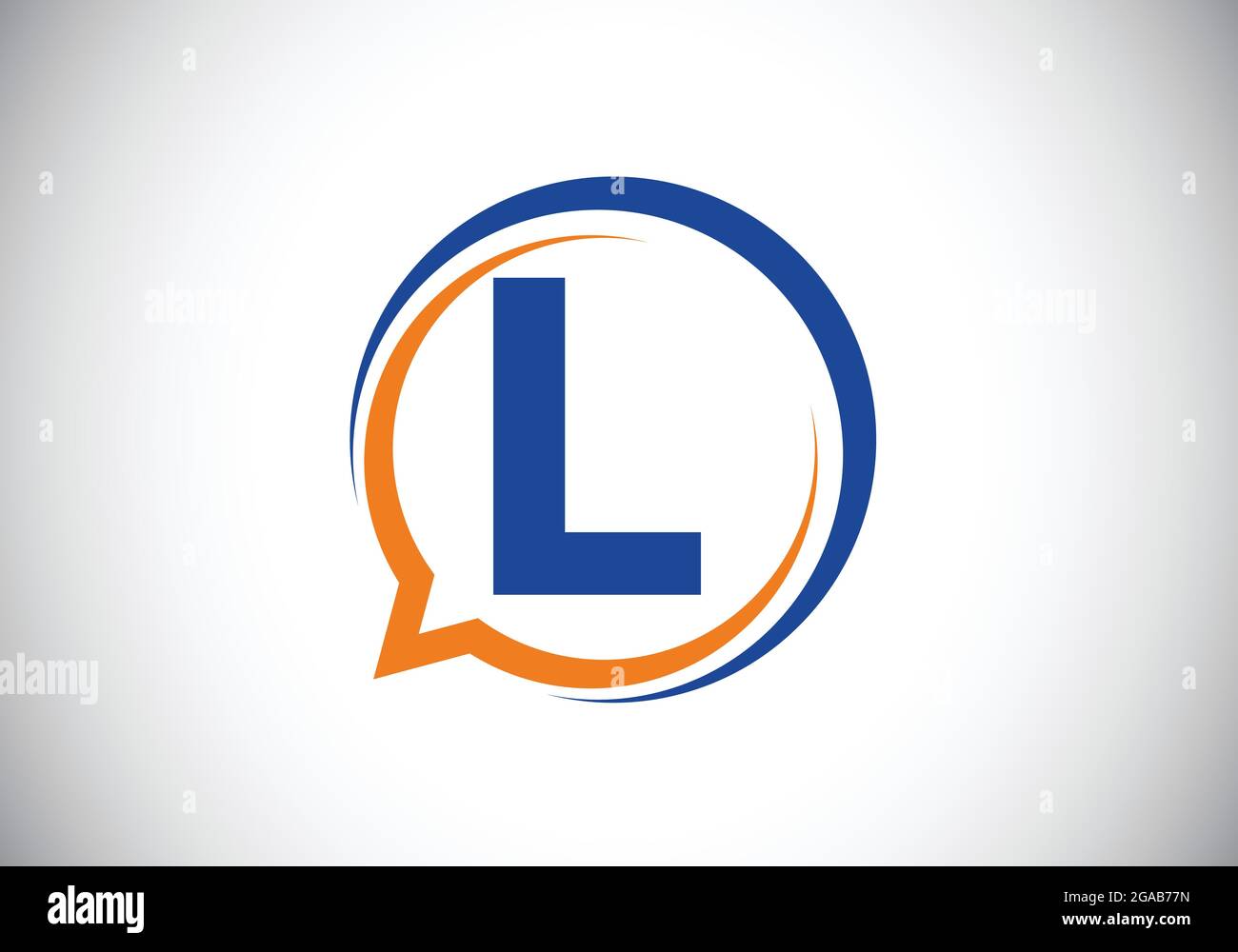 Initial L monogram letter alphabet with a bubble chat icon. Talking ...
