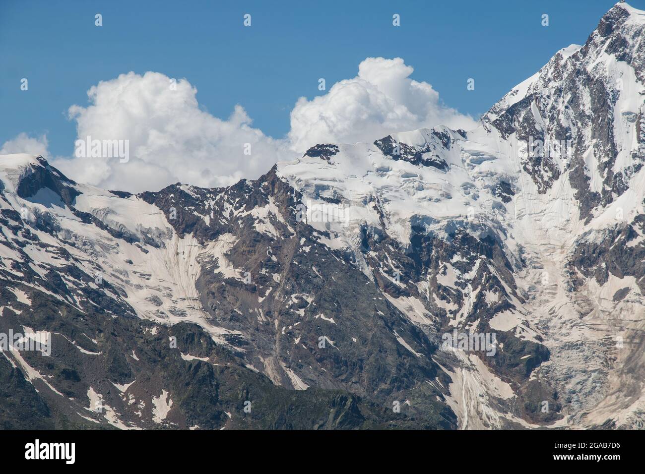 View of Monte Rosa, one of the most famous peaks of all the Alps ...