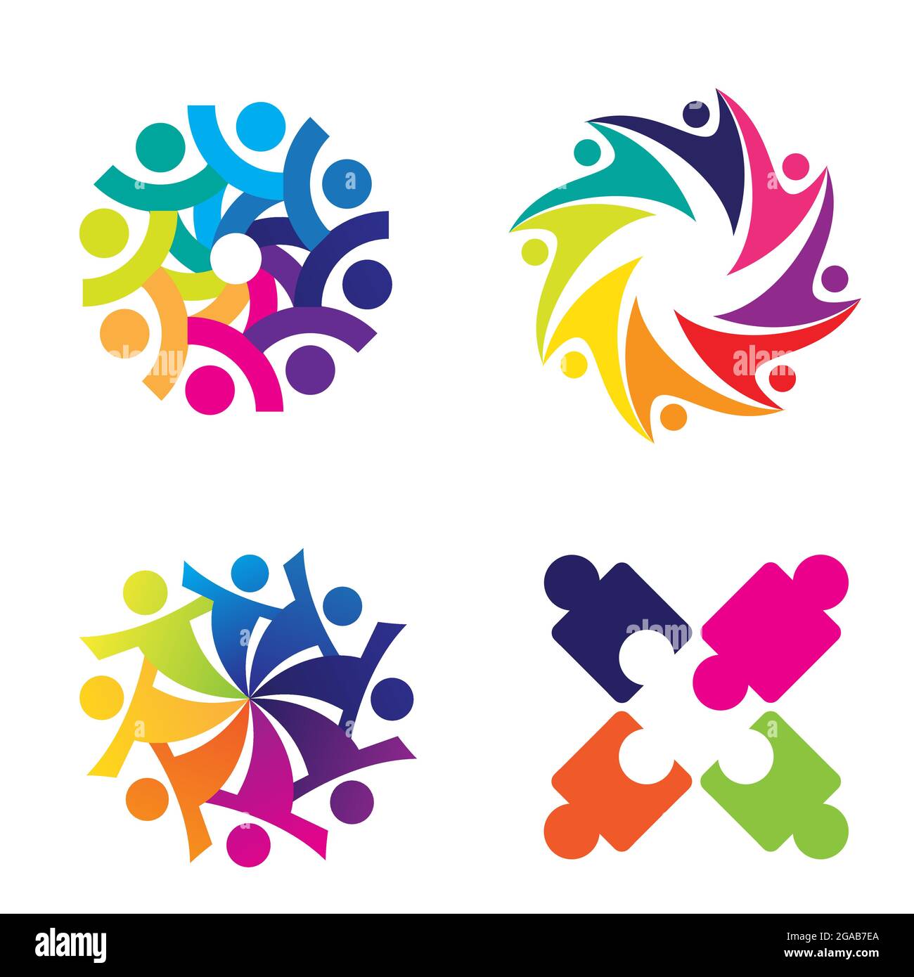 Community colorful theme icon set clip art design Stock Vector Image ...