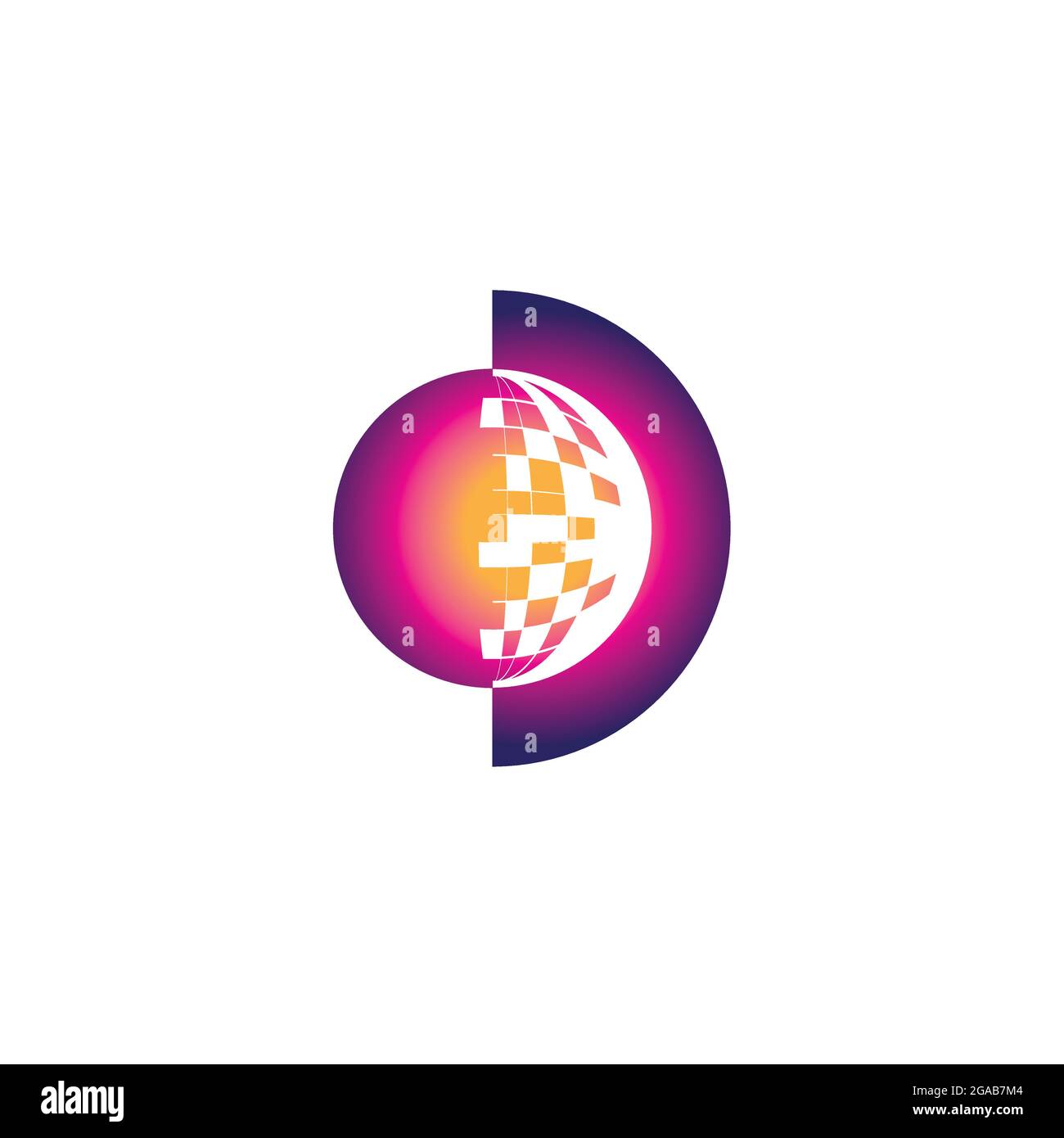 letter D ellipse shape combined with digital effect as Digital planet ...