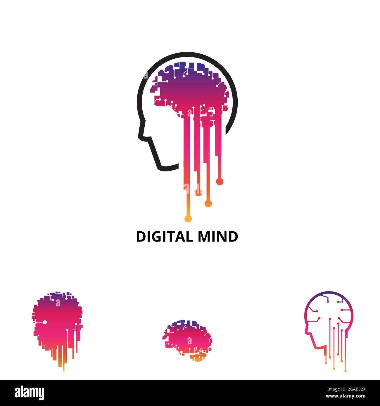 Digital mind vector symbol science and digital theme concept Stock ...