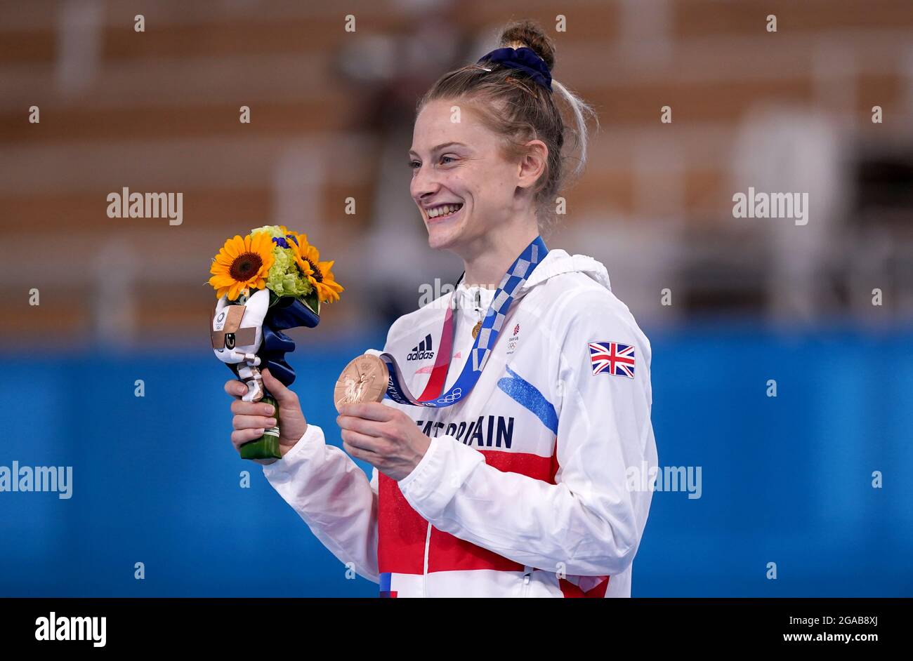 Great Britain's Bryony Page poses with her bronze medal after finishing ...