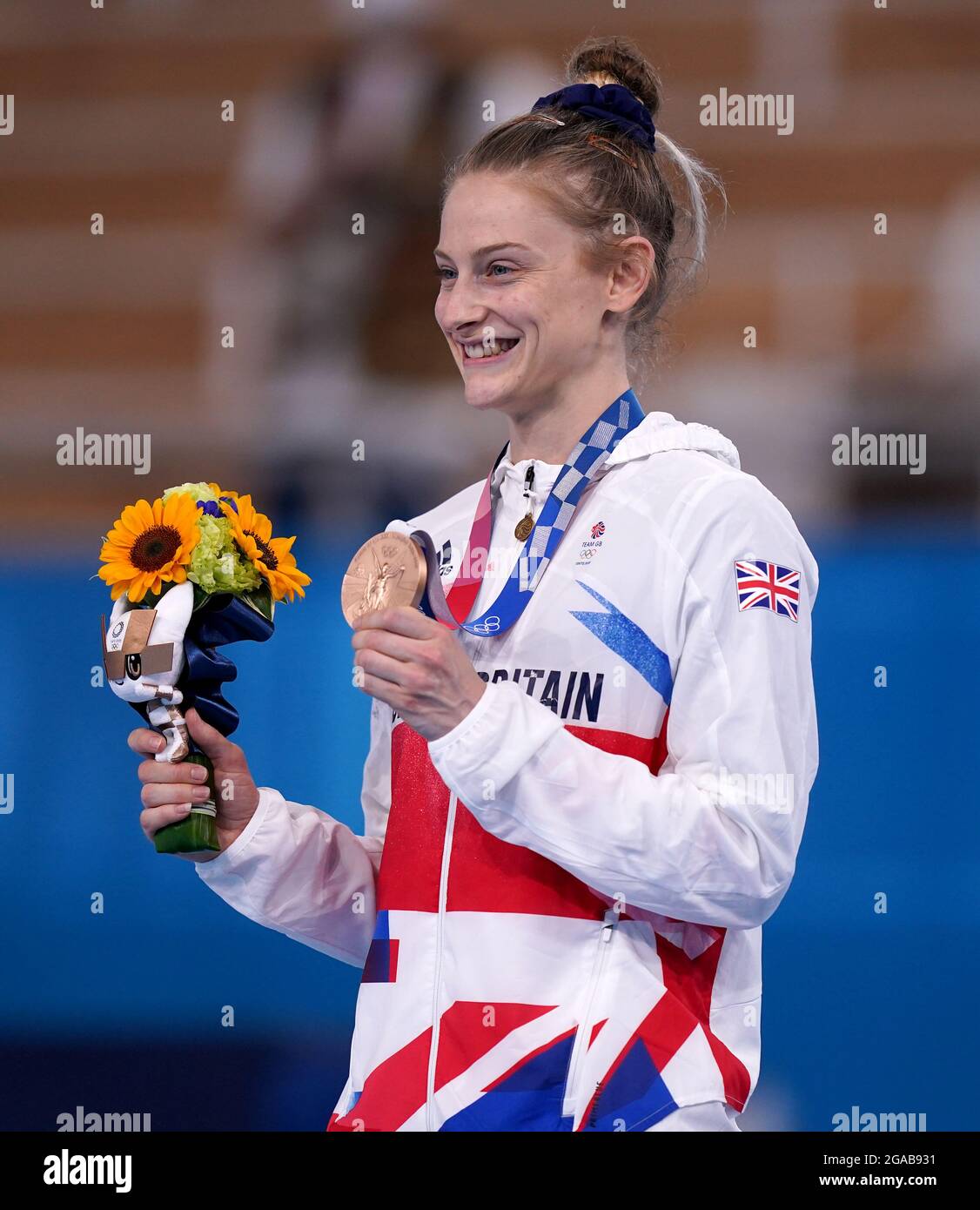 Great Britain's Bryony Page poses with her bronze medal after finishing ...