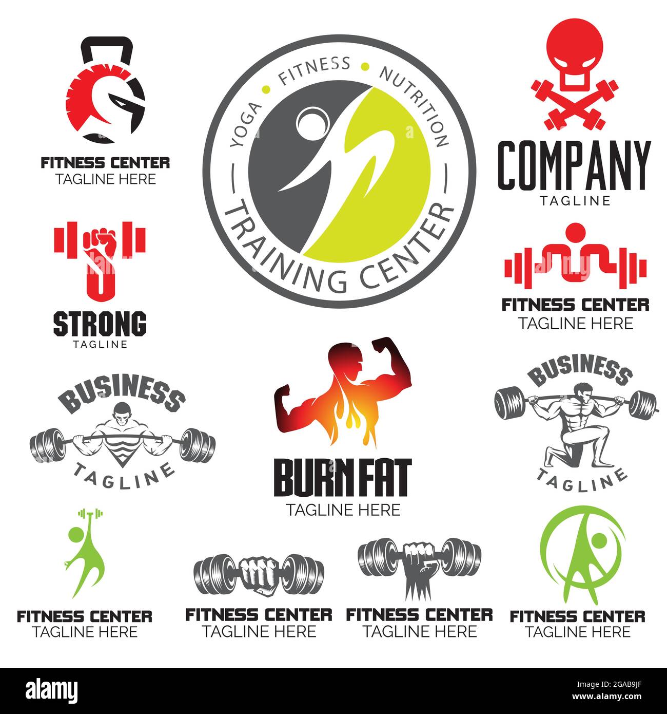 Gym fitness barbell logo Stock Vector Images - Alamy