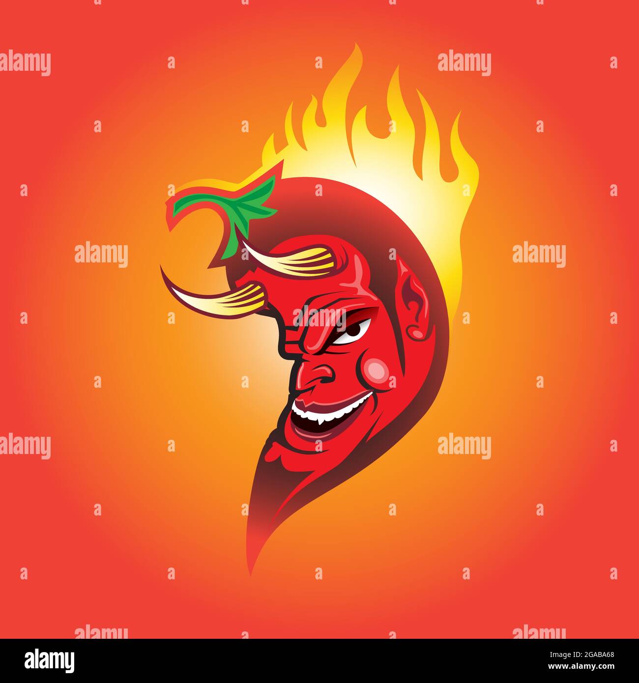 Red Devil Chilli, mexican chilli vector illustration Stock Vector Image ...