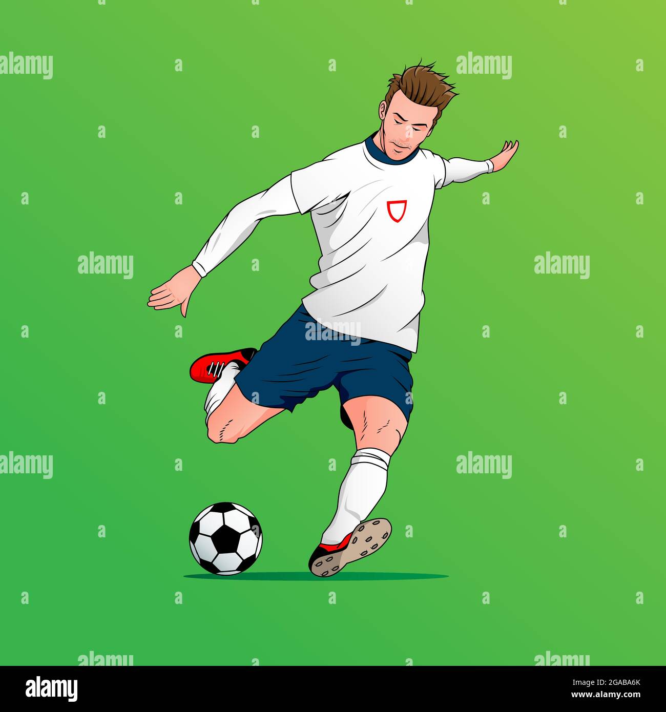 football player version 2 vector illustration kicking the ball ...