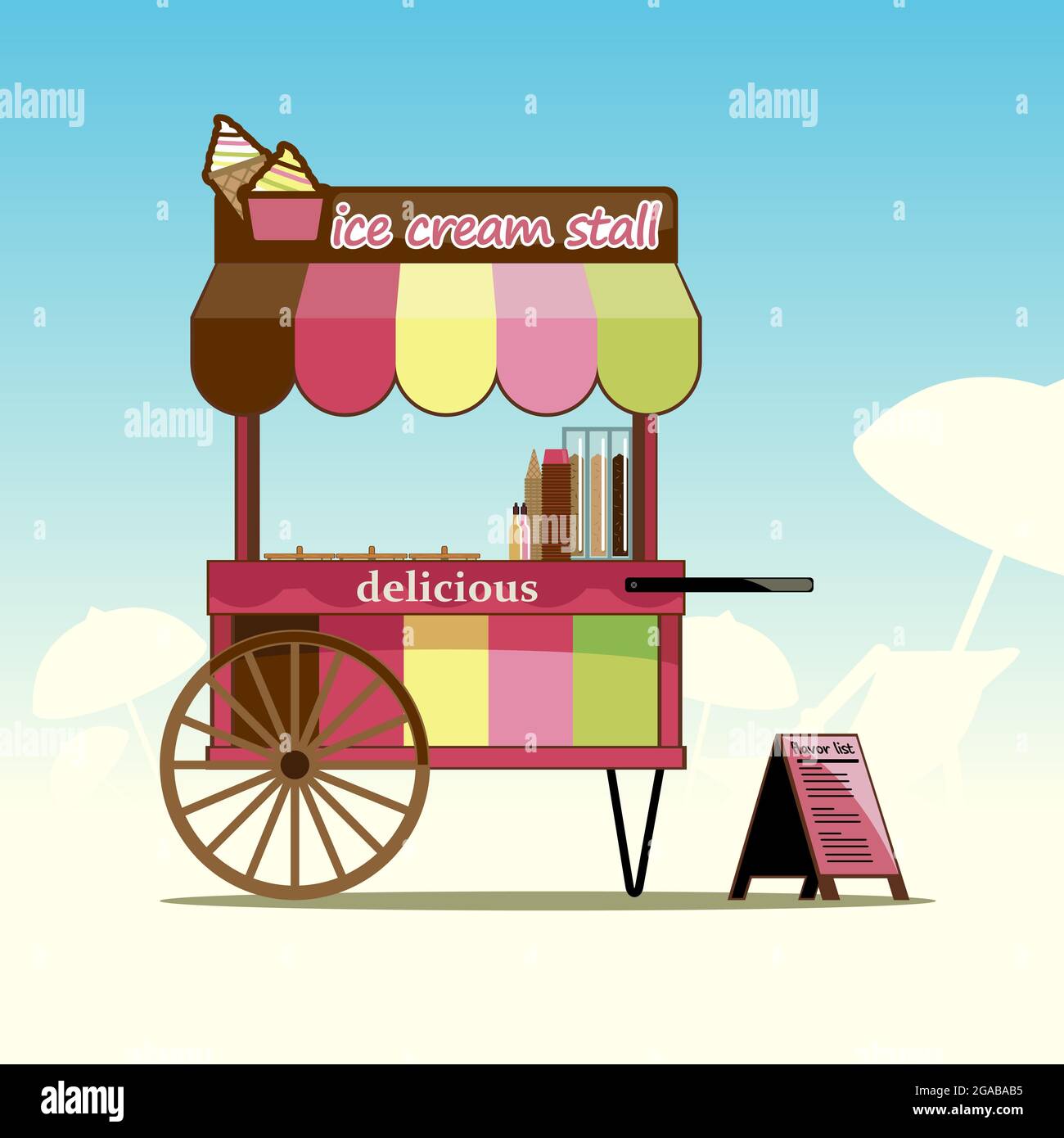 Waffle stall Stock Vector Images - Alamy